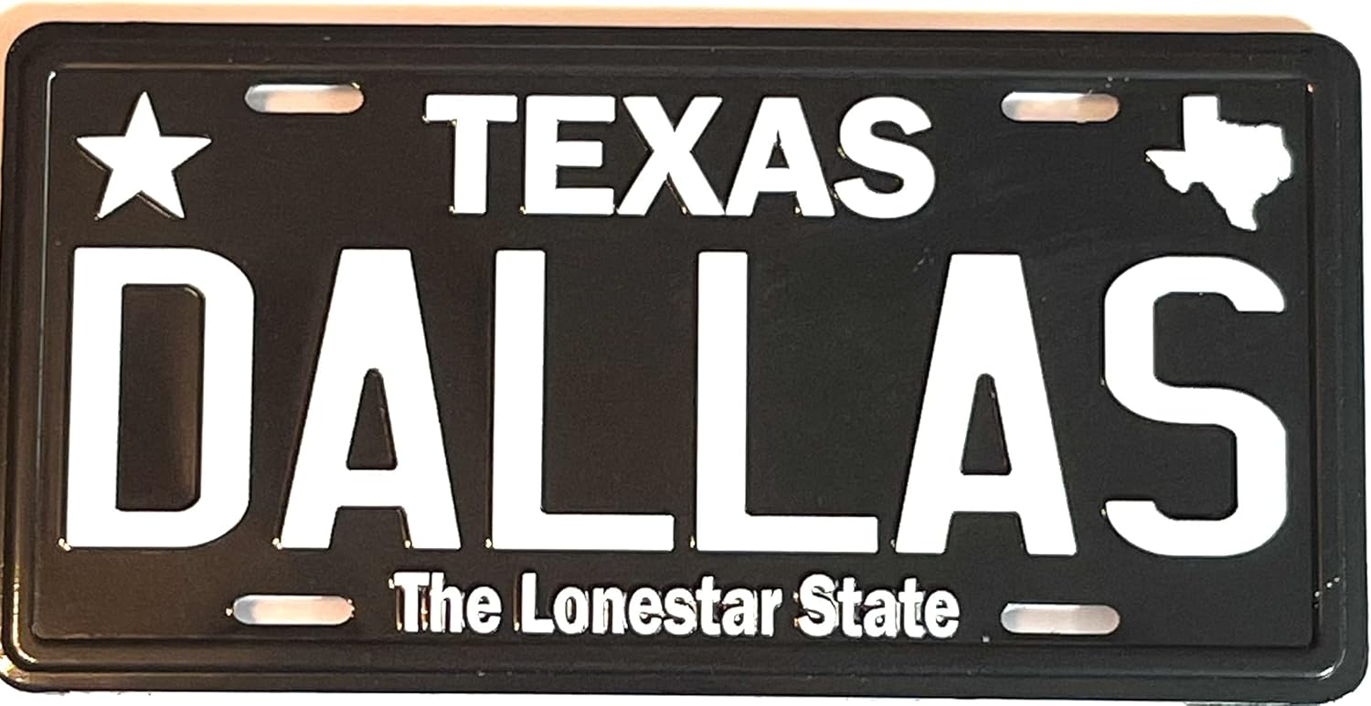Amazon.com: Dallas Texas License Plate Design Fridge Magnet : Home ...