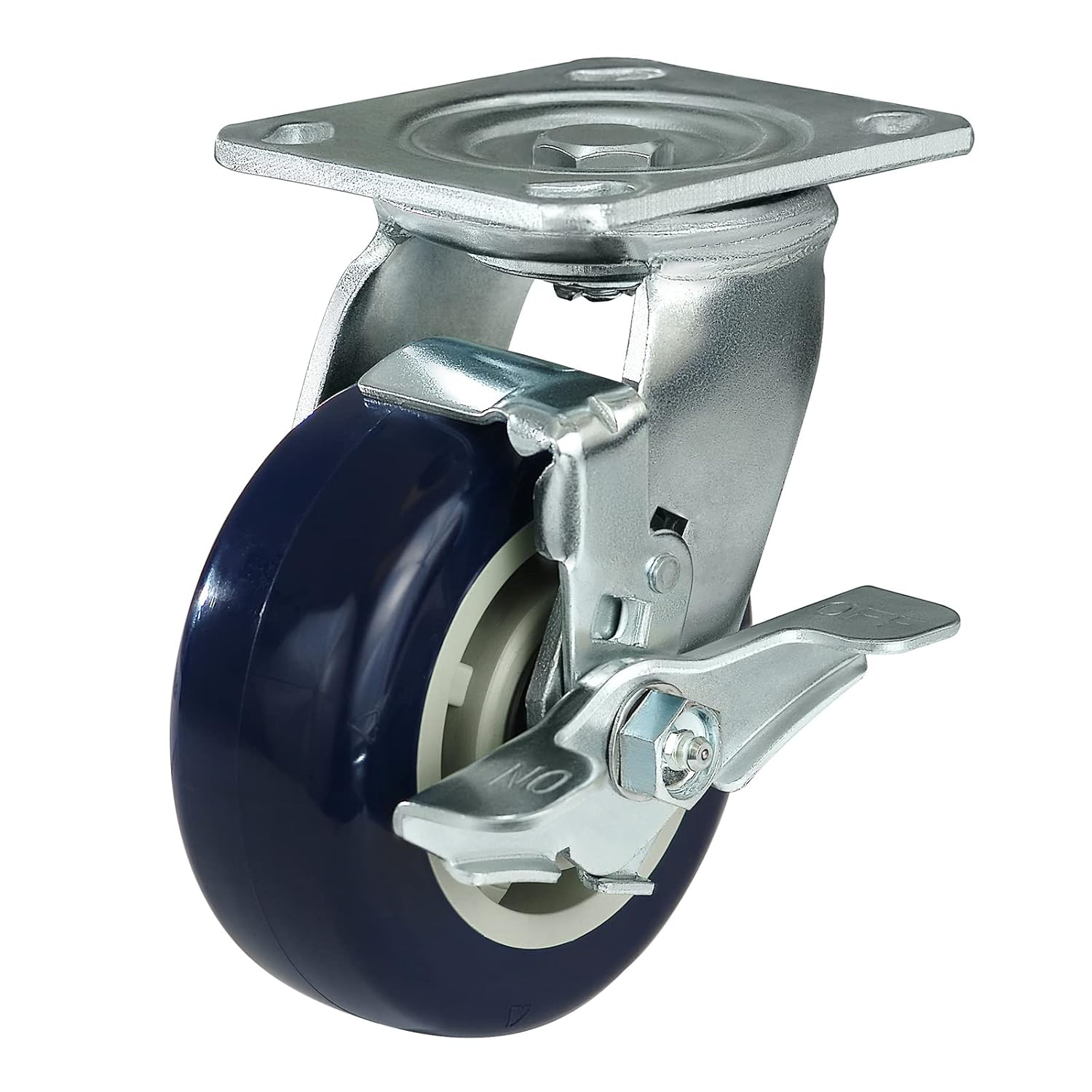 HANDSAMMU 5 inch Industrial Casters with Brake -Polyurethane on ...