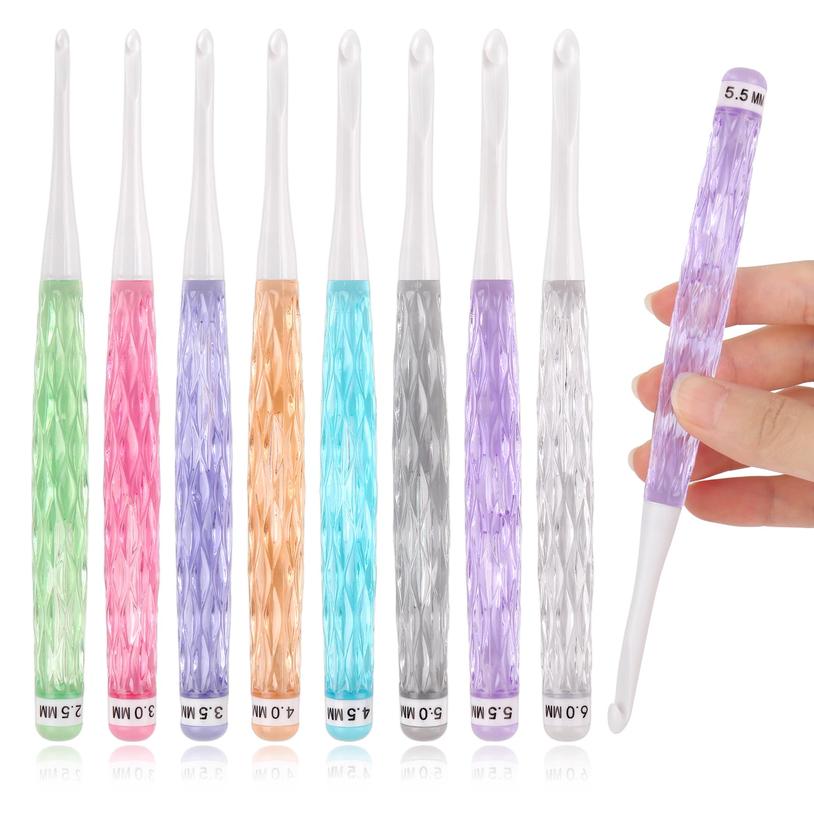 Amazon.com: Coopay 8PCS Inline Crochet Hooks Set, Crochet Needles for ...