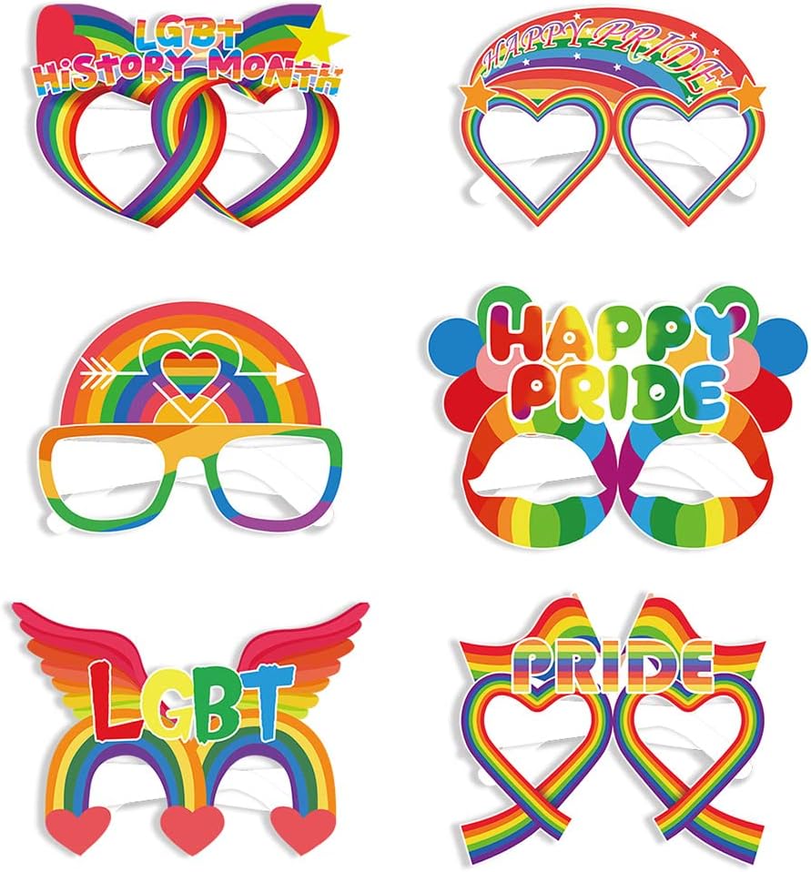 Amazon.com: Hying 12PCS Rainbow Pride Party Glasses for Pride Month ...