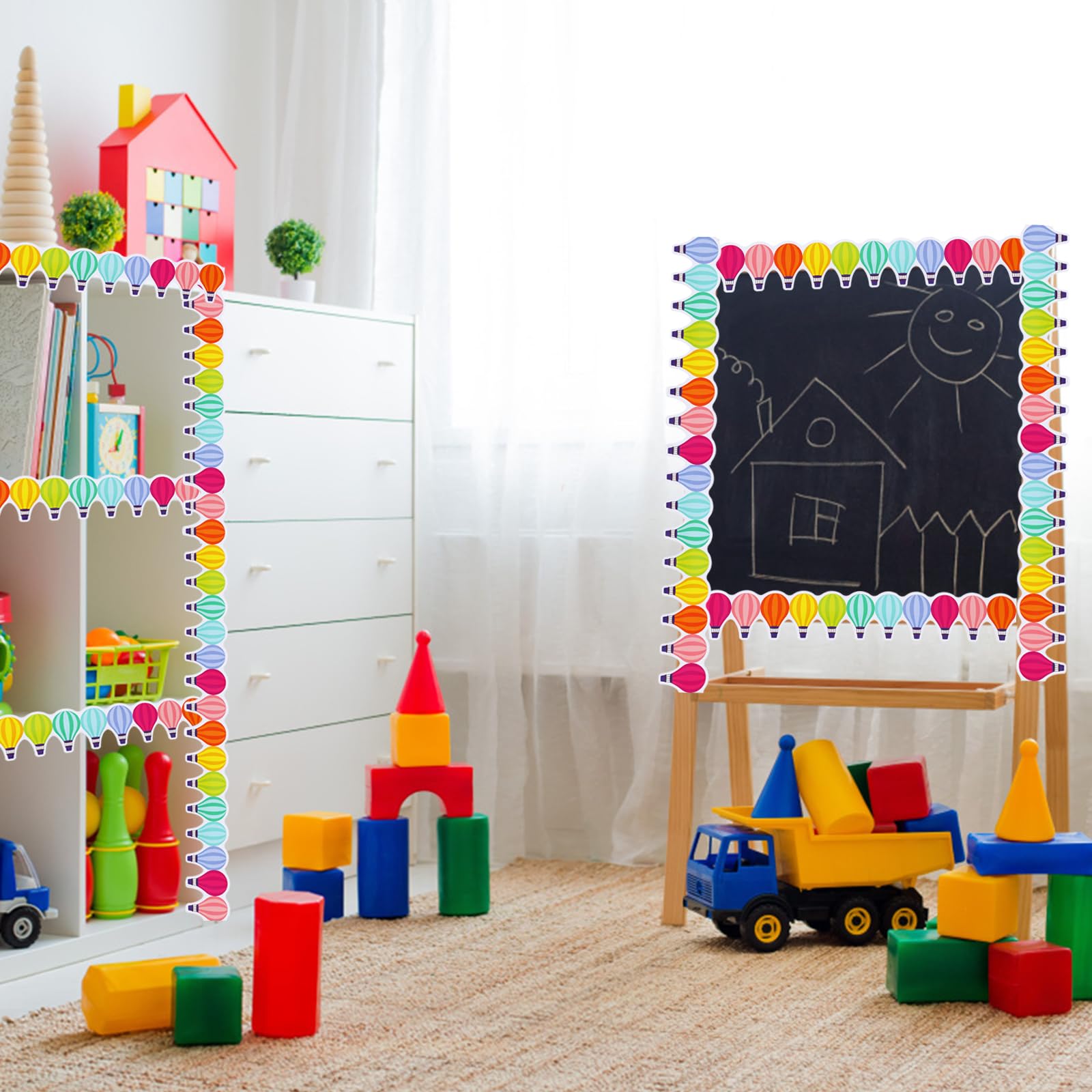 Snapklik.com : 99 Feet Hot Air Balloon Bulletin Board Borders Colorful ...