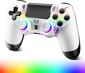 Glitfix Wireless Controller for PS-4, Crack Design with RGB Light ...