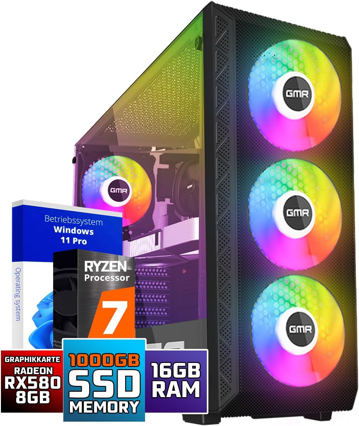 GMR Power Gaming PC - Ryzen 7 für Gamer | 3 Jahre Garantie | 16 GB RAM ...
