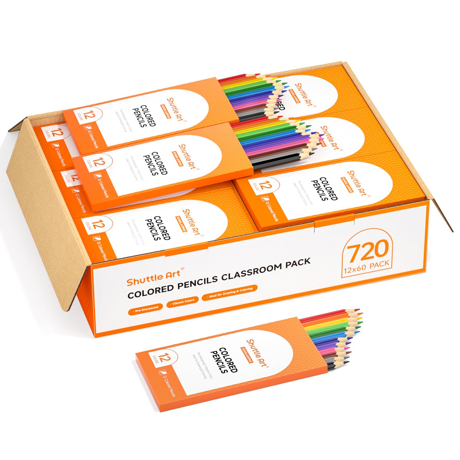 Snapklik.com : 720 Colored Pencils Bulk, 12 Vibrant Colors, Pack Of 60 ...