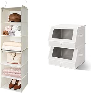 Amazon.com: GRANNY SAYS Bundle of 2-Pack Beige Stackable Storage Bins ...