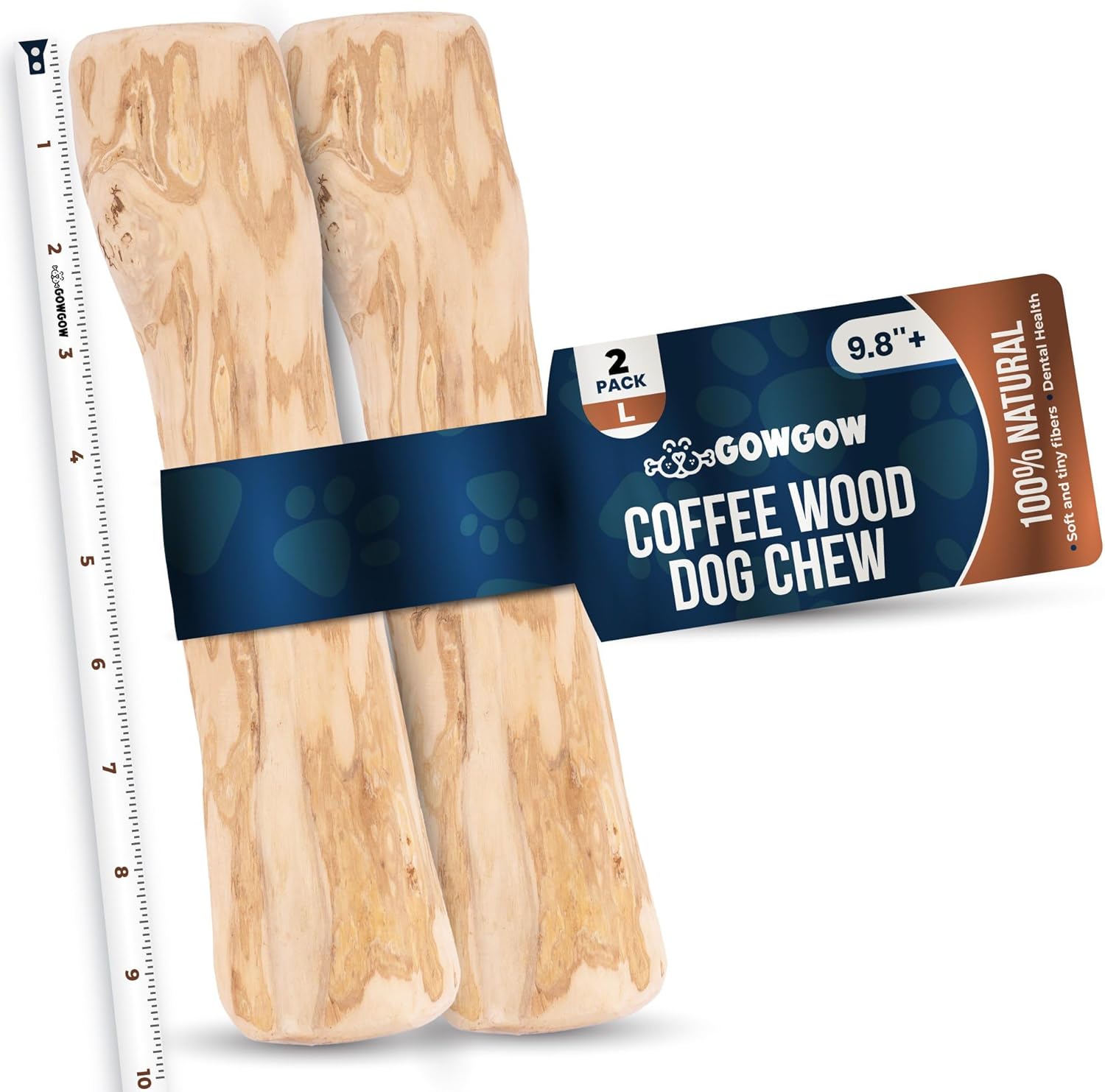 Pet Supplies : GOWGOW Coffee Wood Dog Chew Stick for Regular Chewers, 9 ...