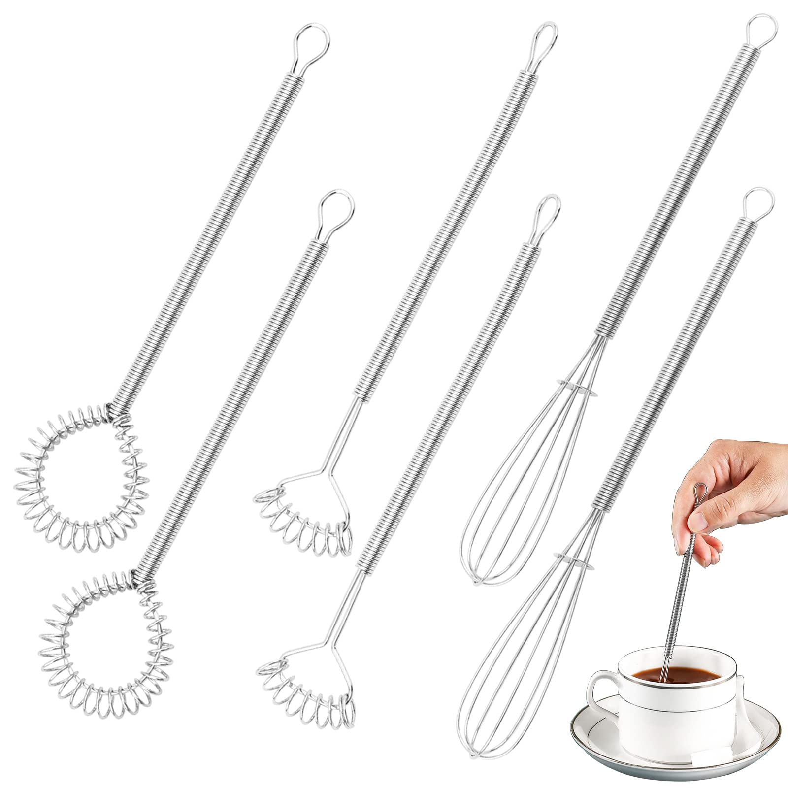 Amazon.com: Ainvhh 6 PCS Small whisk, Mini whisk, Flat Coil Whisk ...