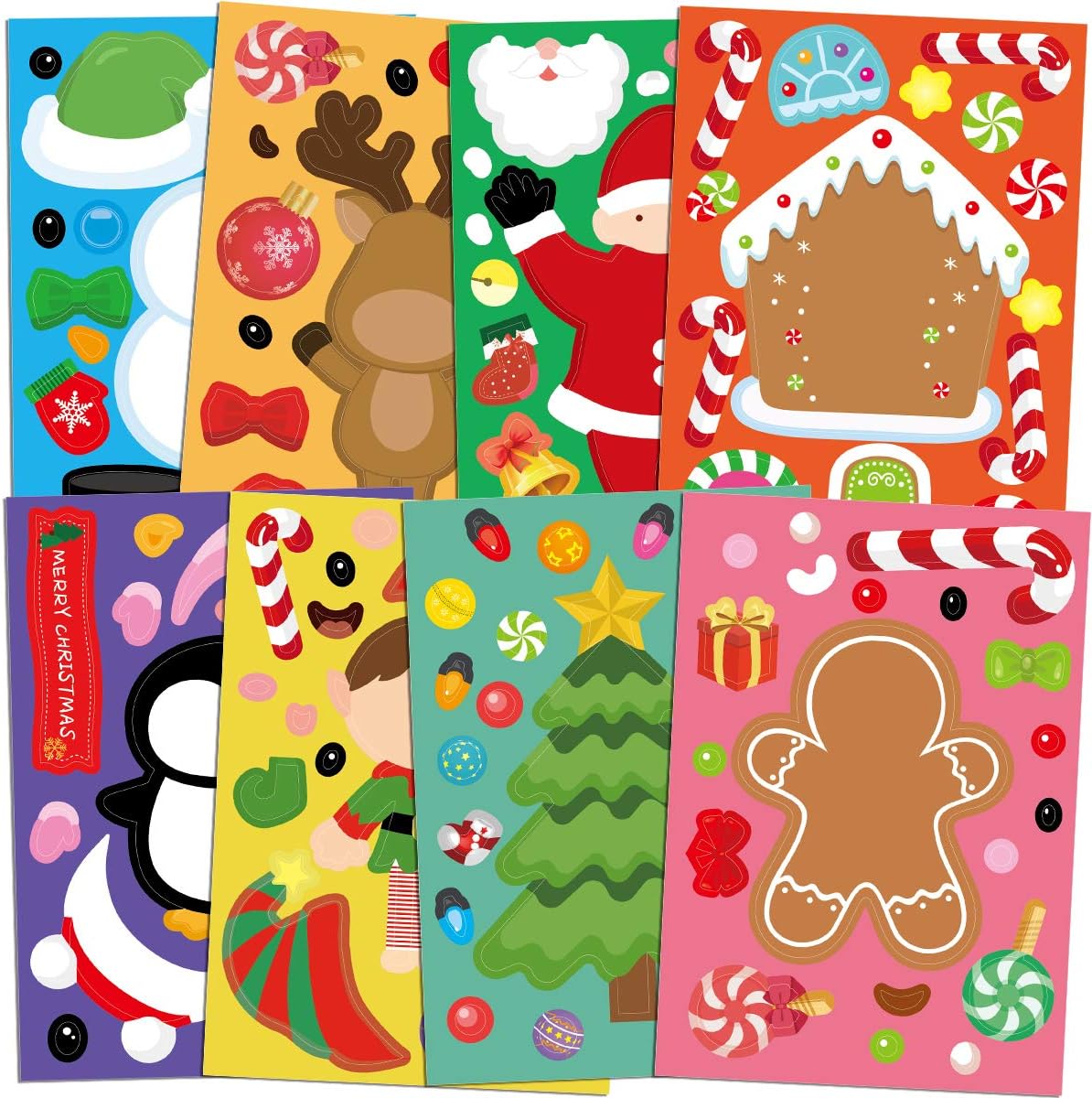 Amazon.com: 48 Pcs Christmas Stickers Make Your Own Christmas Sticker ...