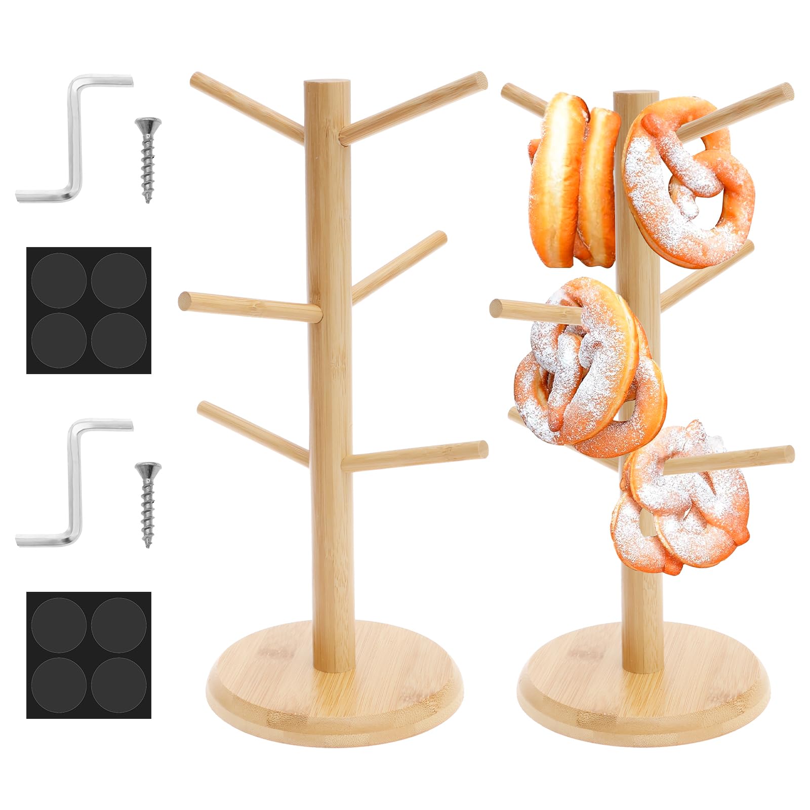 Pretzel Decor Rotating Pretzel Display Stand - Wooden Tree-Shaped Rack ...
