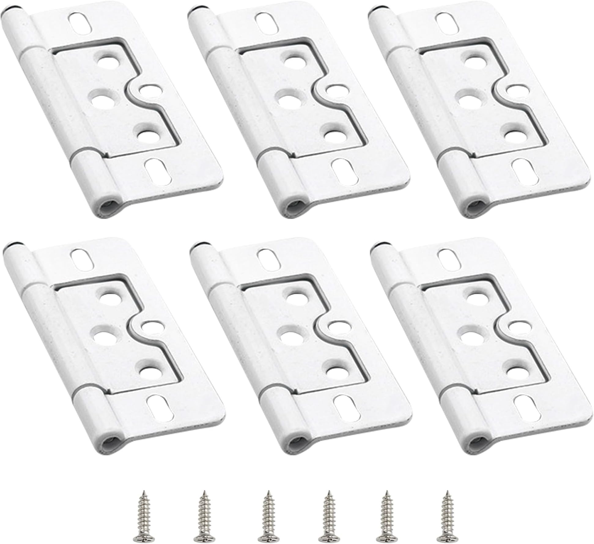 AUXBC 3 Inch Non-Mortise Hinges Iron Door Hinges White Heavy Duty ...