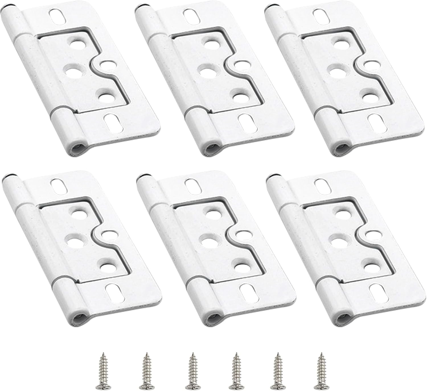 AUXBC 3 Inch Non-Mortise Hinges Iron Door Hinges White Heavy Duty ...