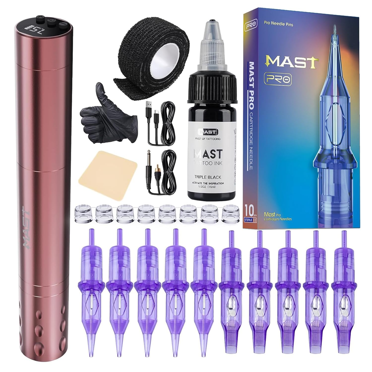 Amazon.com: Mast Tattoo Gun Kit, Tour Fly Slim Wireless Tattoo Pen ...