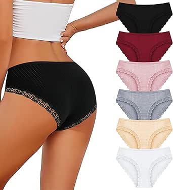 Cevapro Underwear Women Cotton Lace Brazilian Knickers for Women Sexy Low Rise Panties ...