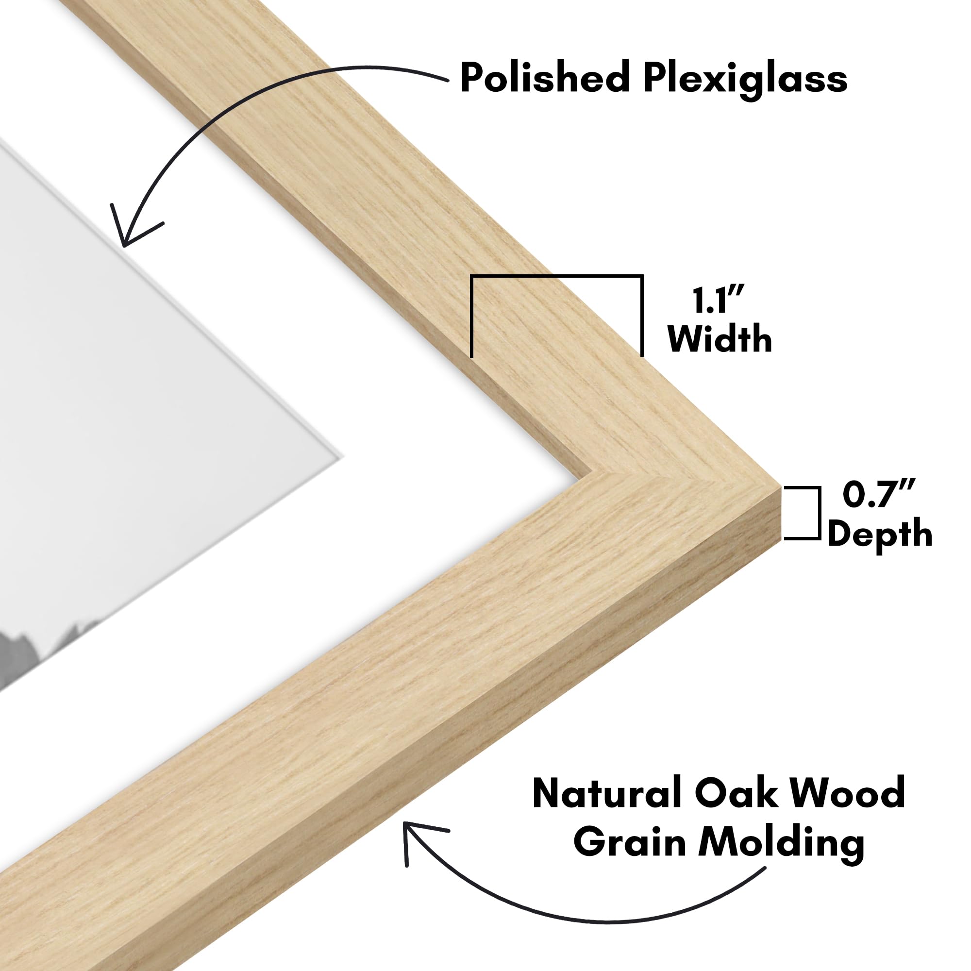 Americanflat 24x34 Poster Frame in Natural Oak - Use as 20x30 Picture ...