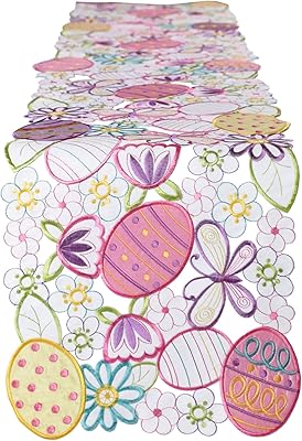 Amazon.com: Embroidered Colorful Butterfly on Ivory, Round Doily, Table ...