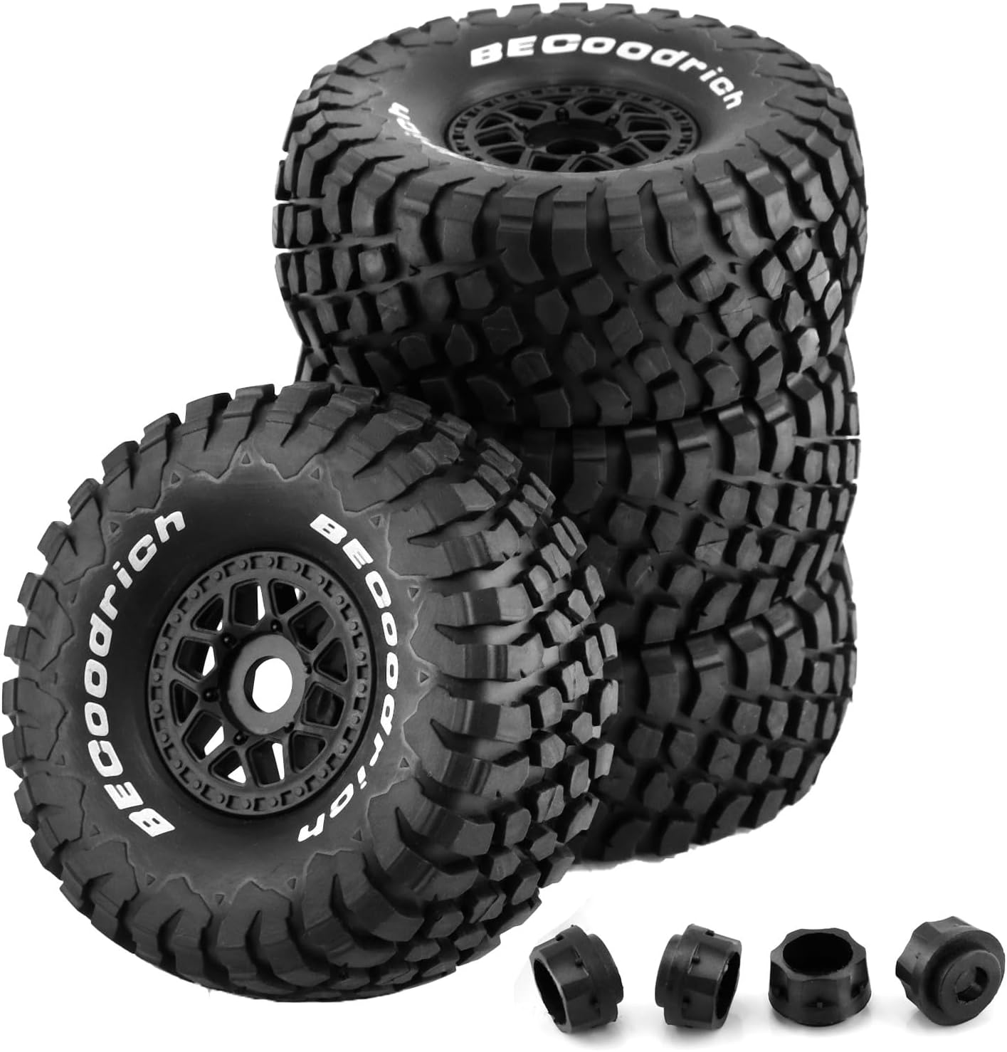 Amazon.com: Chanmoo 1/8 RC Short Course Truck Tires And Wheels 17mm Hex ...