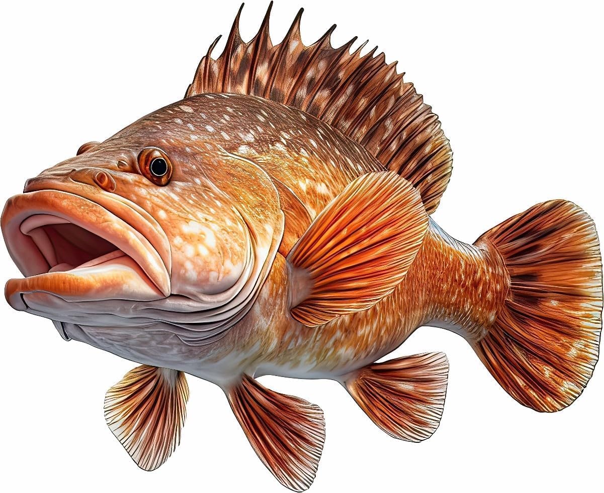 Amazon.com - Grouper Beautiful Fish Decal | Fishing Decal for Car, Boat ...