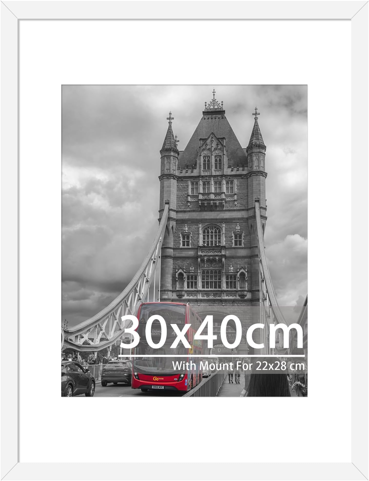 Tinkeps 30x40 White Picture Frame - Engineered Wood and Plexiglass ...