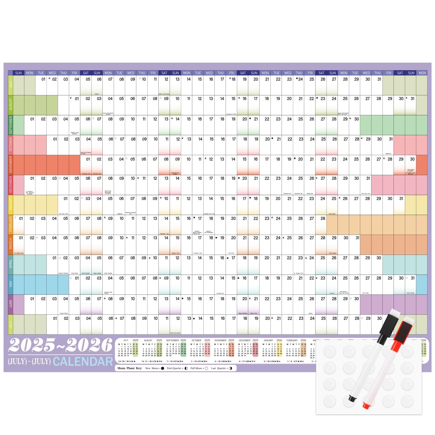 Suloli Wall Planner 2025 2026 A1 Wall Calendar 25 26 | Desertcart ...