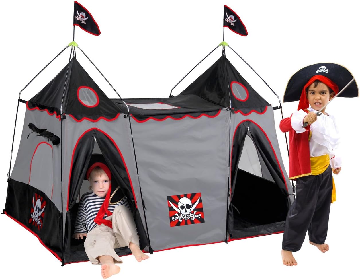Amazon.com: GigaTent Pirate Hide-Away Play Tent 6’L x 4’W x 4'H ...