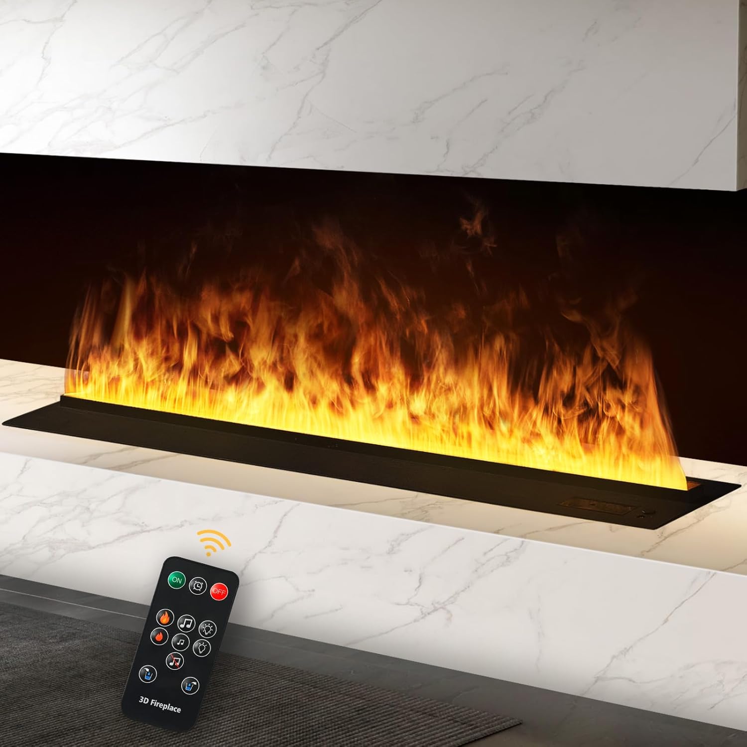 Amazon.com: Electric Fireplace 3D Water Vapor Fireplace Recessed ...