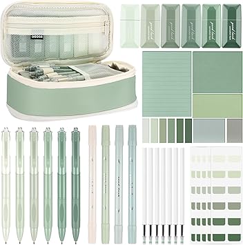 Amazon.com : Janlaugh 38 Pcs Aesthetic College School Supplies with Pen ...