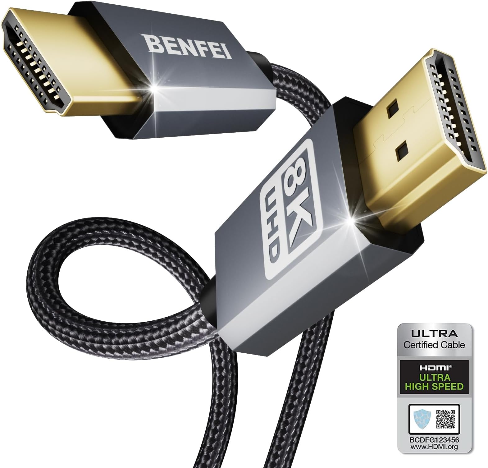 BENFEI Cabo HDMI para HDMI 8K, cabo HDMI de alta velocidade certificado 4K @240Hz, 8K @60Hz ...