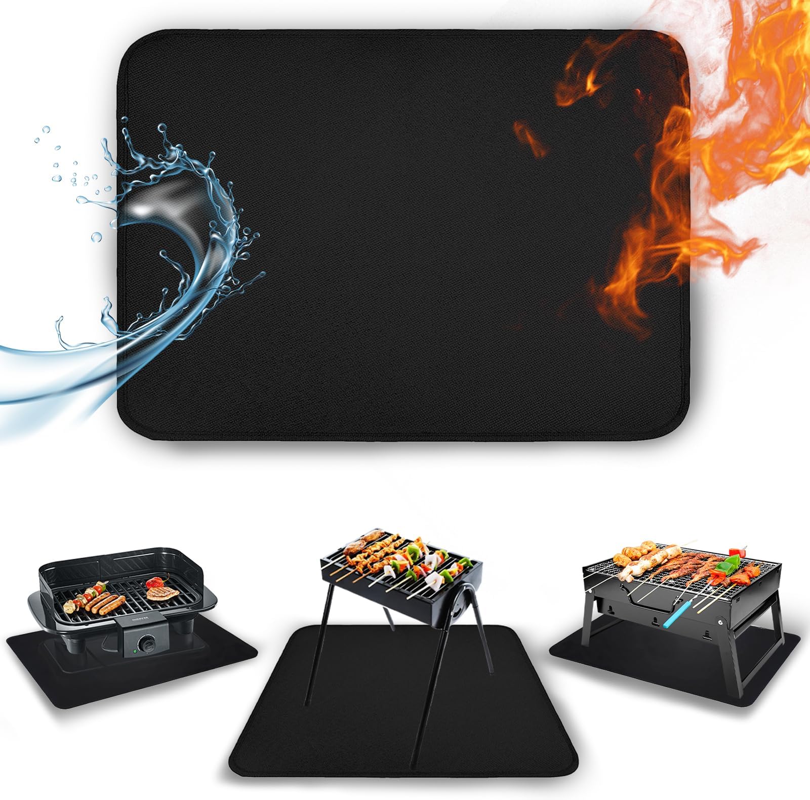 Amazon.com: 20 x 25in Fireproof Grill Mat for Outdoor Grill, Heat ...