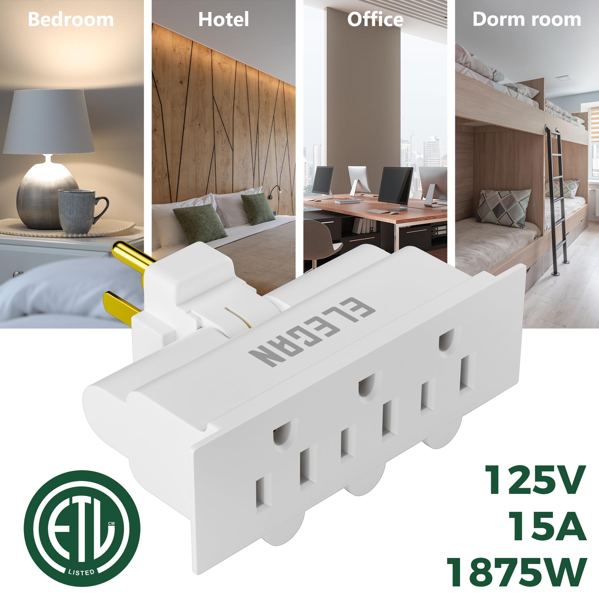 Snapklik.com : 3-Outlet Rotating Plug Wall Outlet Extender, 180 Degree ...