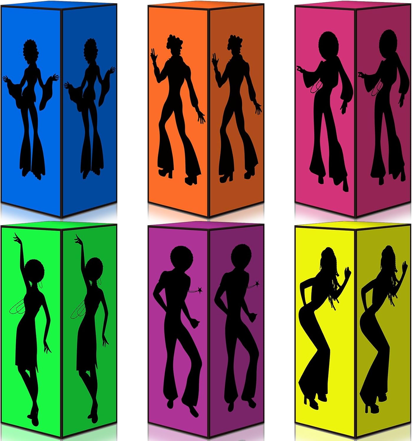 Amazon.com: Spiareal 6 Pcs Disco Party Box Disco Paper Centerpieces ...