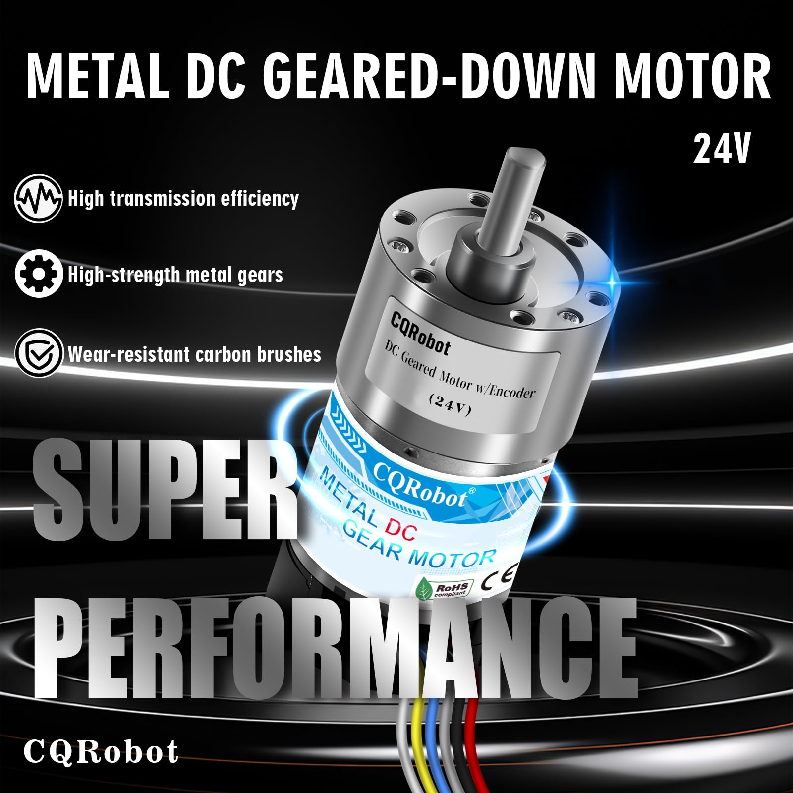 Snapklik.com : CQRobot 90:1 Metal DC Geared-Down Motor 37Dx70L Mm 24V