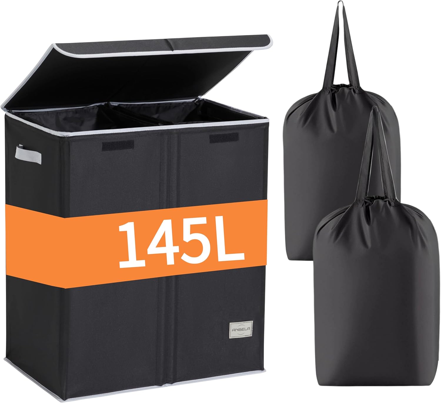 Amazon.com: Dual Laundry Hamper with Lid and 2 Removable Liners, 145L ...