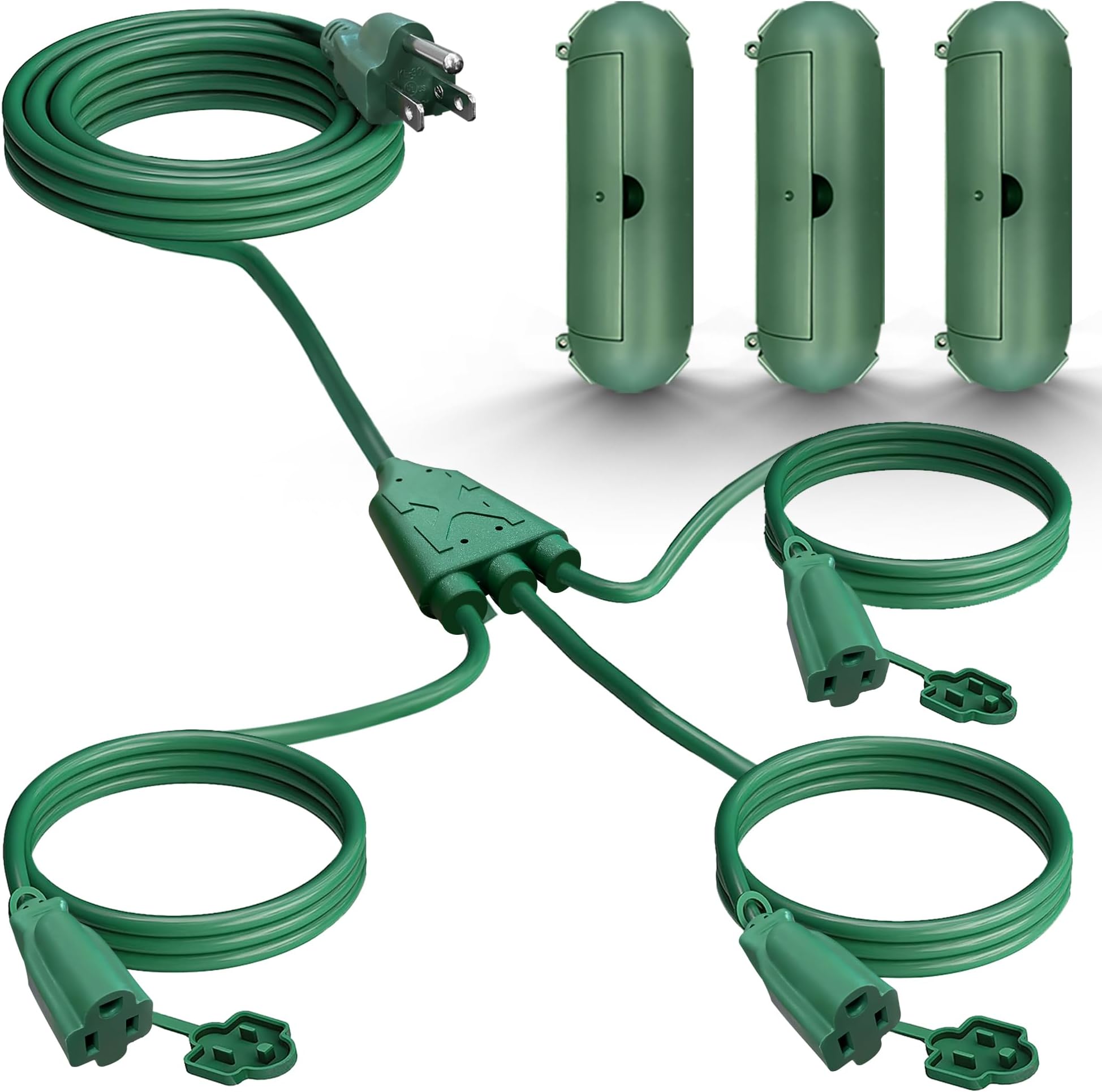 Amazon.com: Banord Extension Cord 1 to 3 Splitter, Max 38FT End to End ...