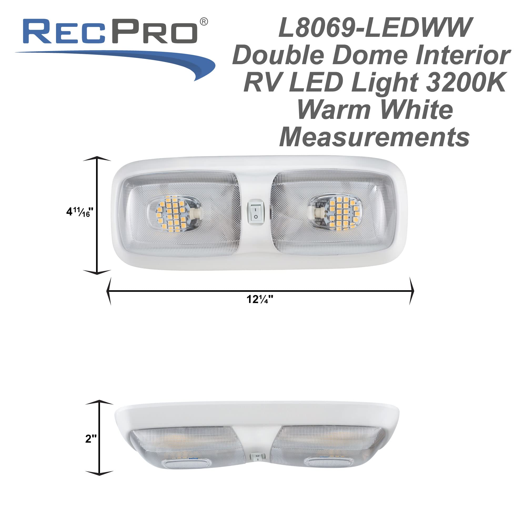 10 Rv Led 12v Fixture Double Dome Pancake Light 3200k Warm White Camper