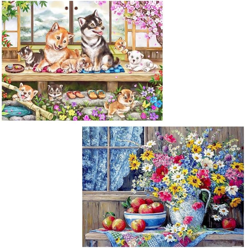 Amazon.com: Pintoo Two Plastic Jigsaw Puzzles Bundle - 1200 Piece ...