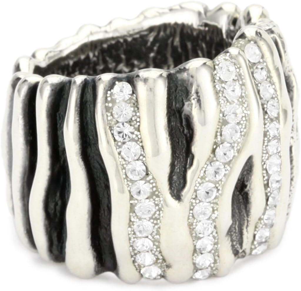 Amazon.com: Orit Schatzman Sterling Silver Crystal Zebra Ring, Size 8 ...