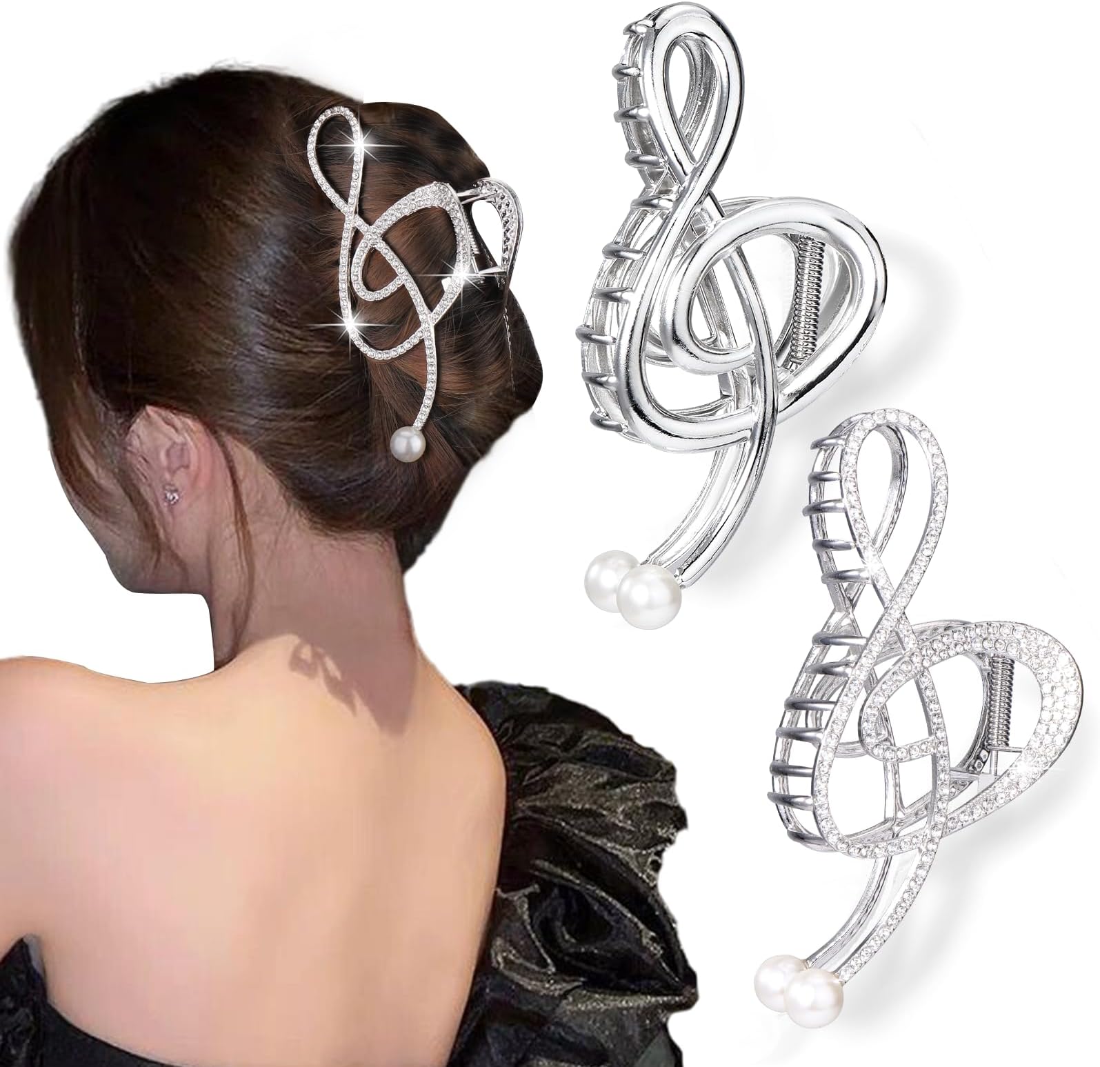 Amazon.com : LLAOIMB Musical Note Hair Clip, Large Metal Hair Claw ...