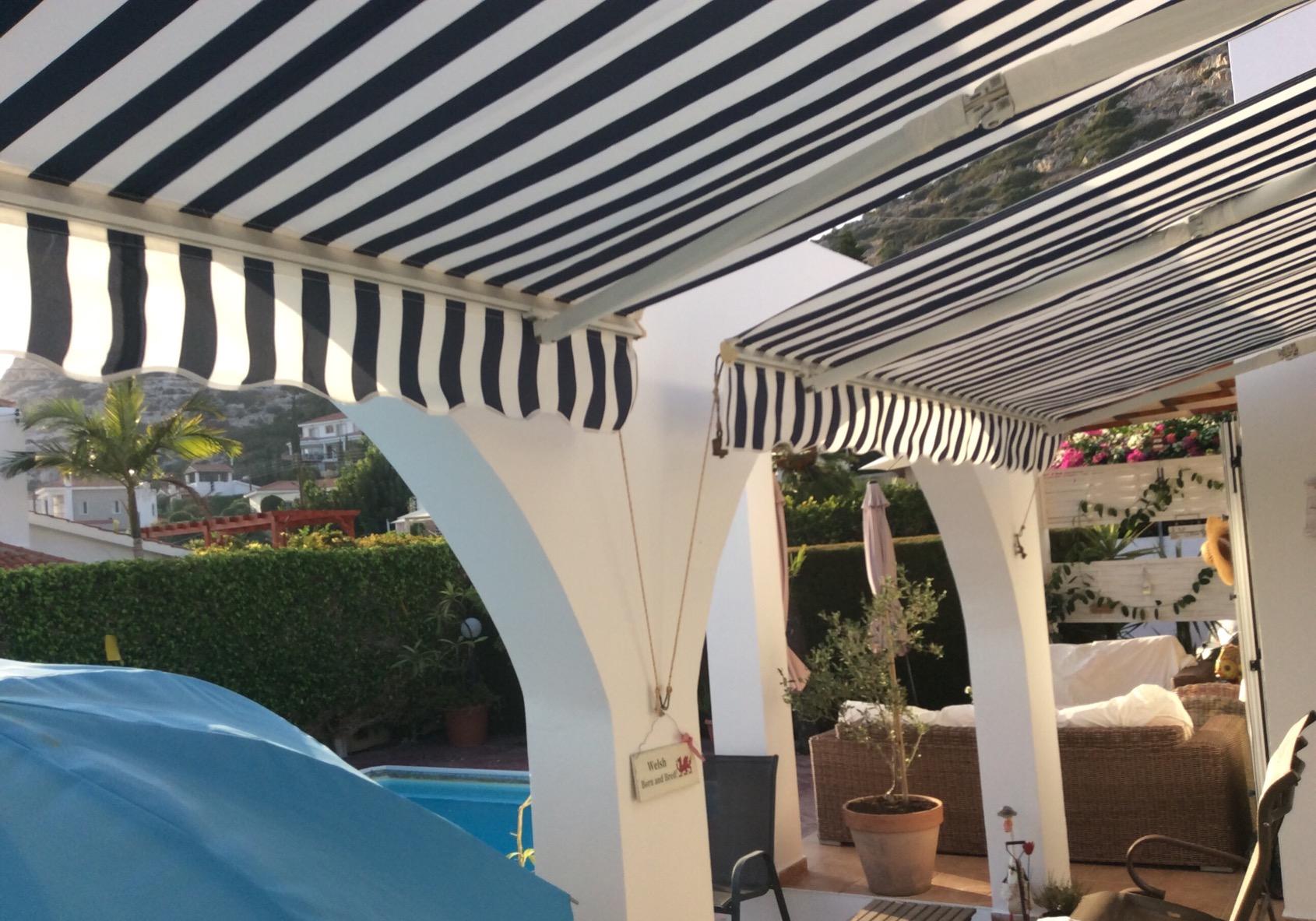 BIRCHTREE Garden Patio Awning Replacement Fabric Top Cover Front ...