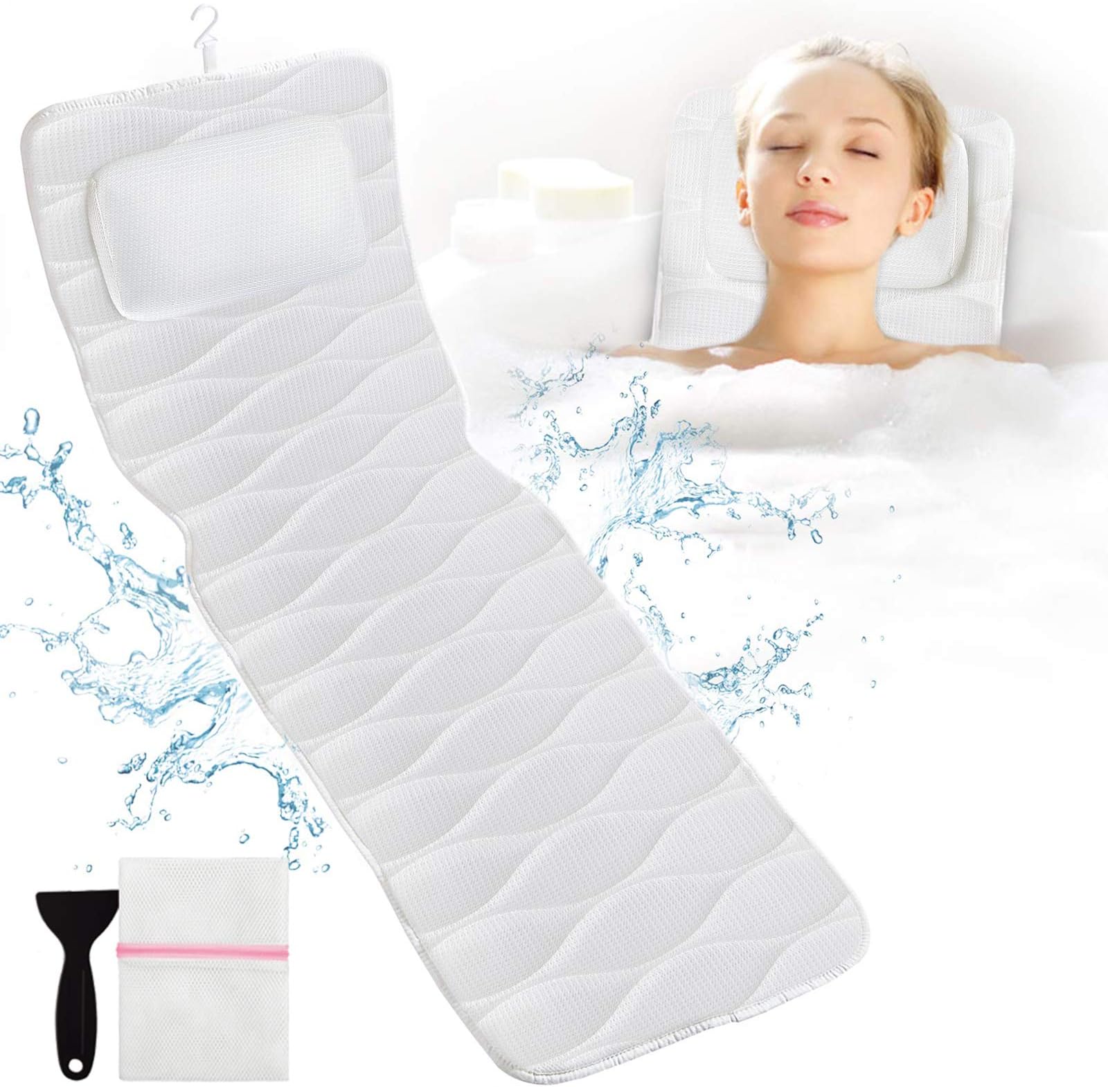 Amazon.com : Full Body Bath Pillow, Bath Pillows for tub with Mesh ...