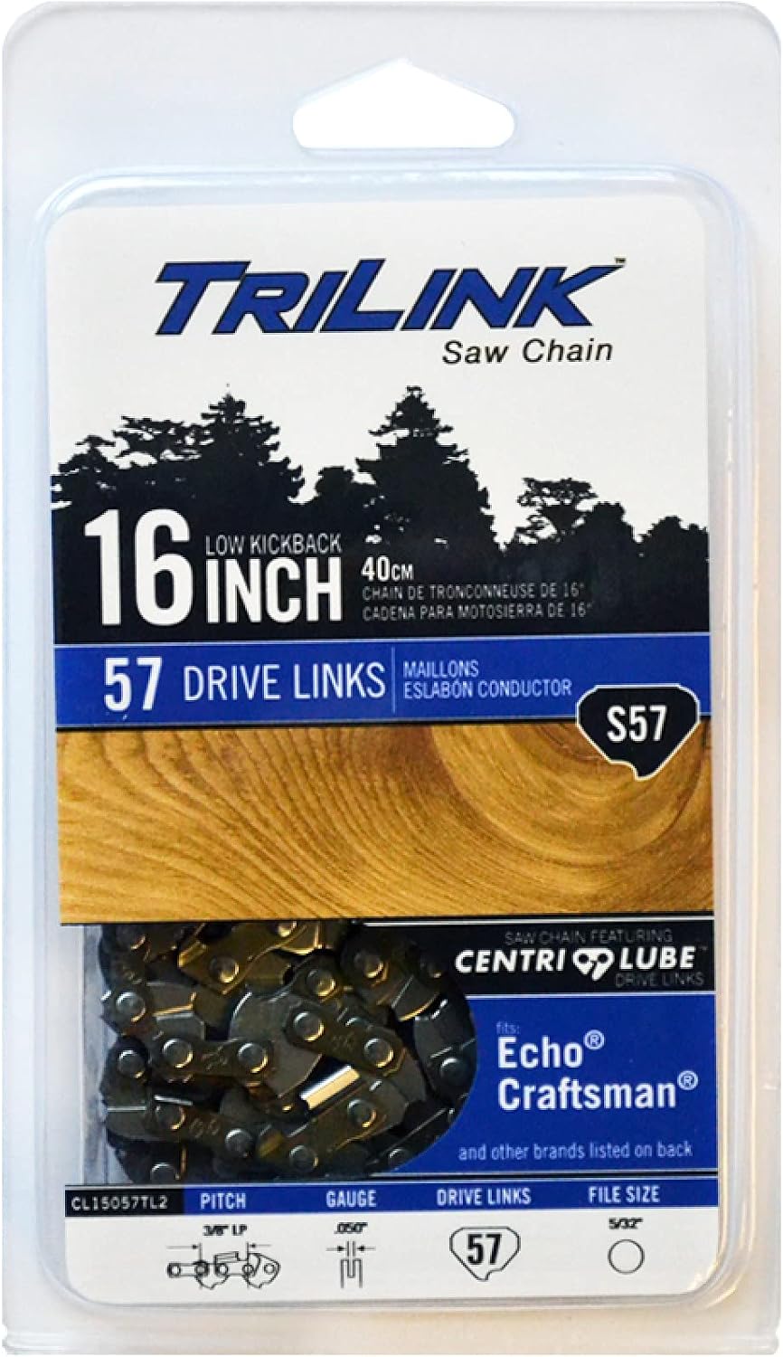 Amazon.com: TriLink CL15057TL2 Chainsaw Chain 3/8 LP Semi-Chisel .050 ...
