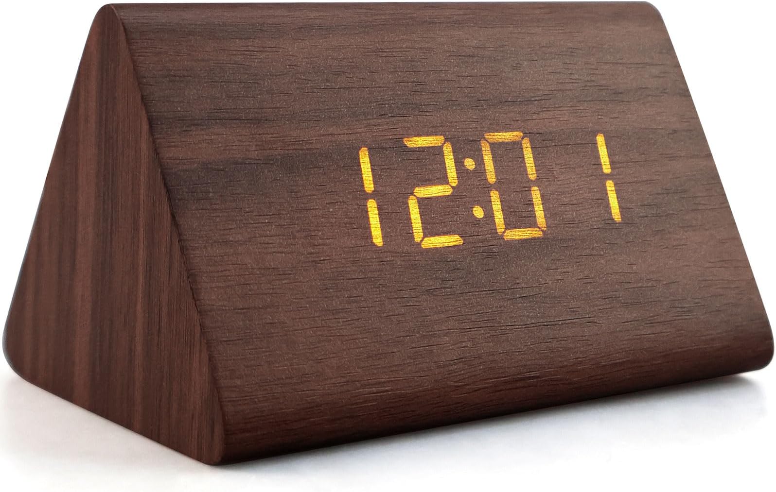 Wooden Digital Alarm Clock with Wireless Charging Station, 5 W Fast ...