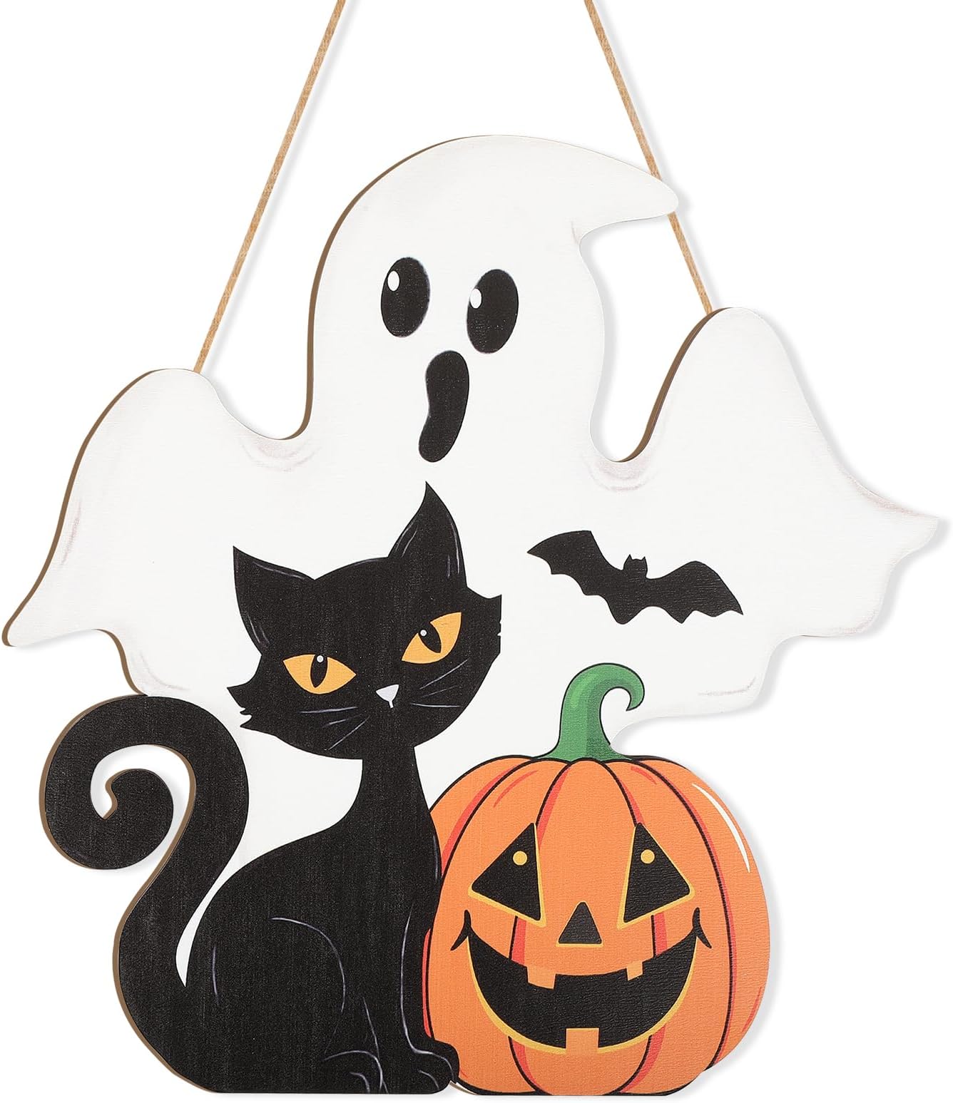 Amazon.com: Halloween Door Decorations Happy Halloween Sign Cute Ghost ...