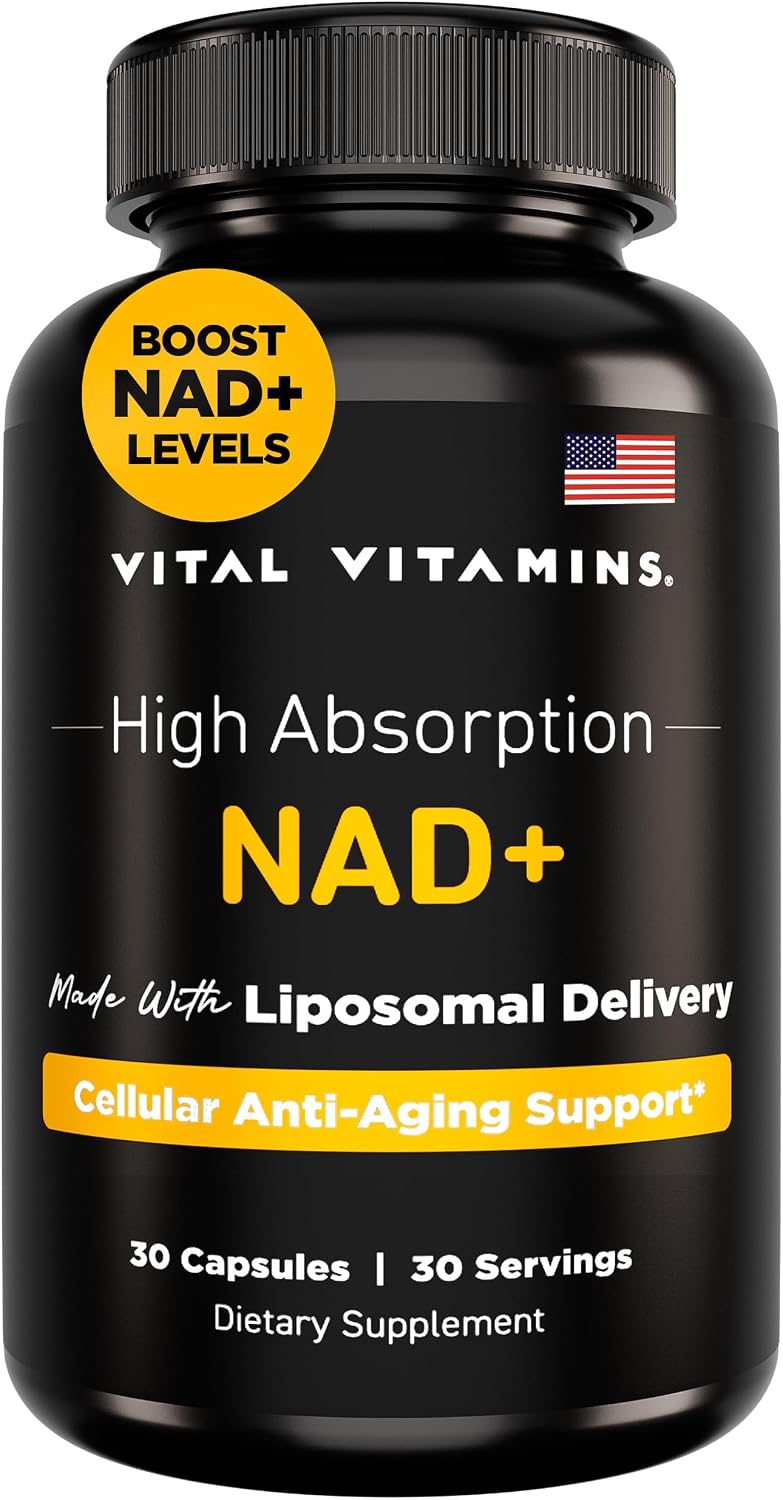 Vital Vitamins NAD Supplement - NAD+ (Nicotinamide Adenine Dinucleotide ...