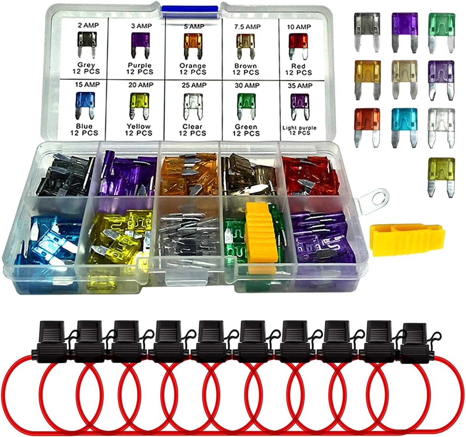 Amazon.com: Glarks 12V 5 Pack Car Add-A-Circuit Fuse TAP Adapter Mini ...