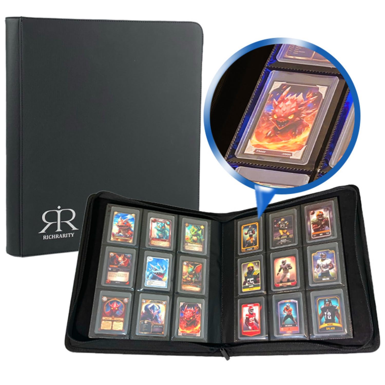 Amazon.com: Top Loader Binder for Cards | Holds 360 Toploaders ...