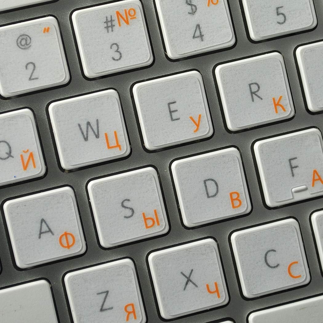 Amazon.com: MAC RUSSIAN CYRILLIC KEYBOARD STICKER with ORANGE LETTERING ...