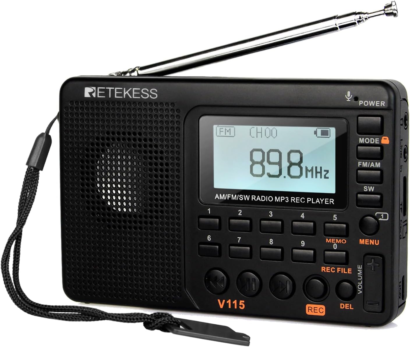 Retekess TIVDIO VITE 710S Portable Radio with MP3 Player REC Recorder ...