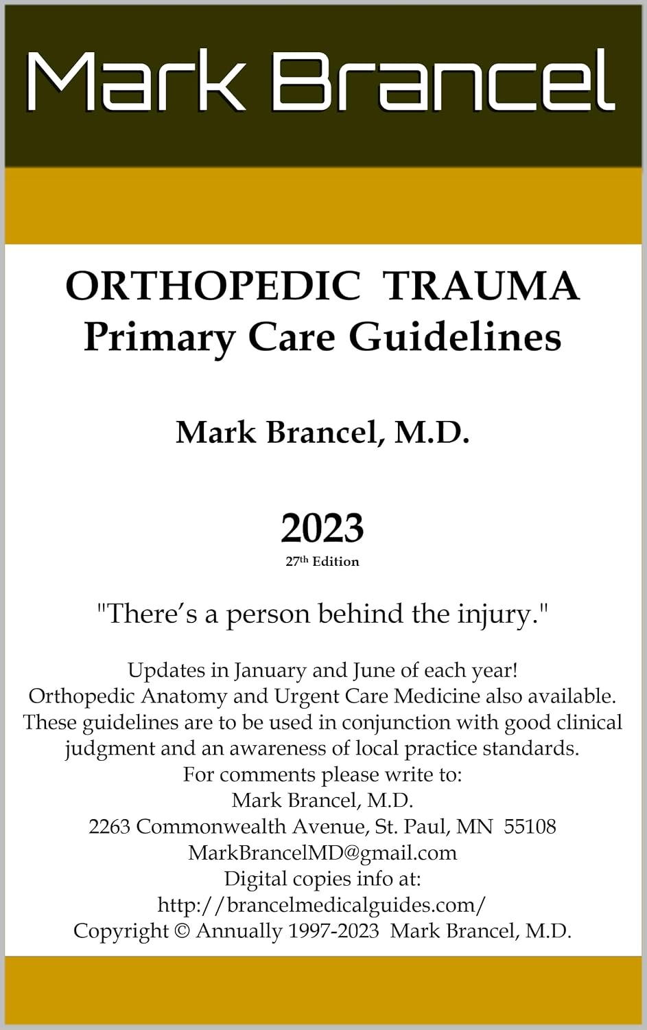 Amazon.com: Orthopedic Trauma Primary Care Guidelines: 2023, 27th ...