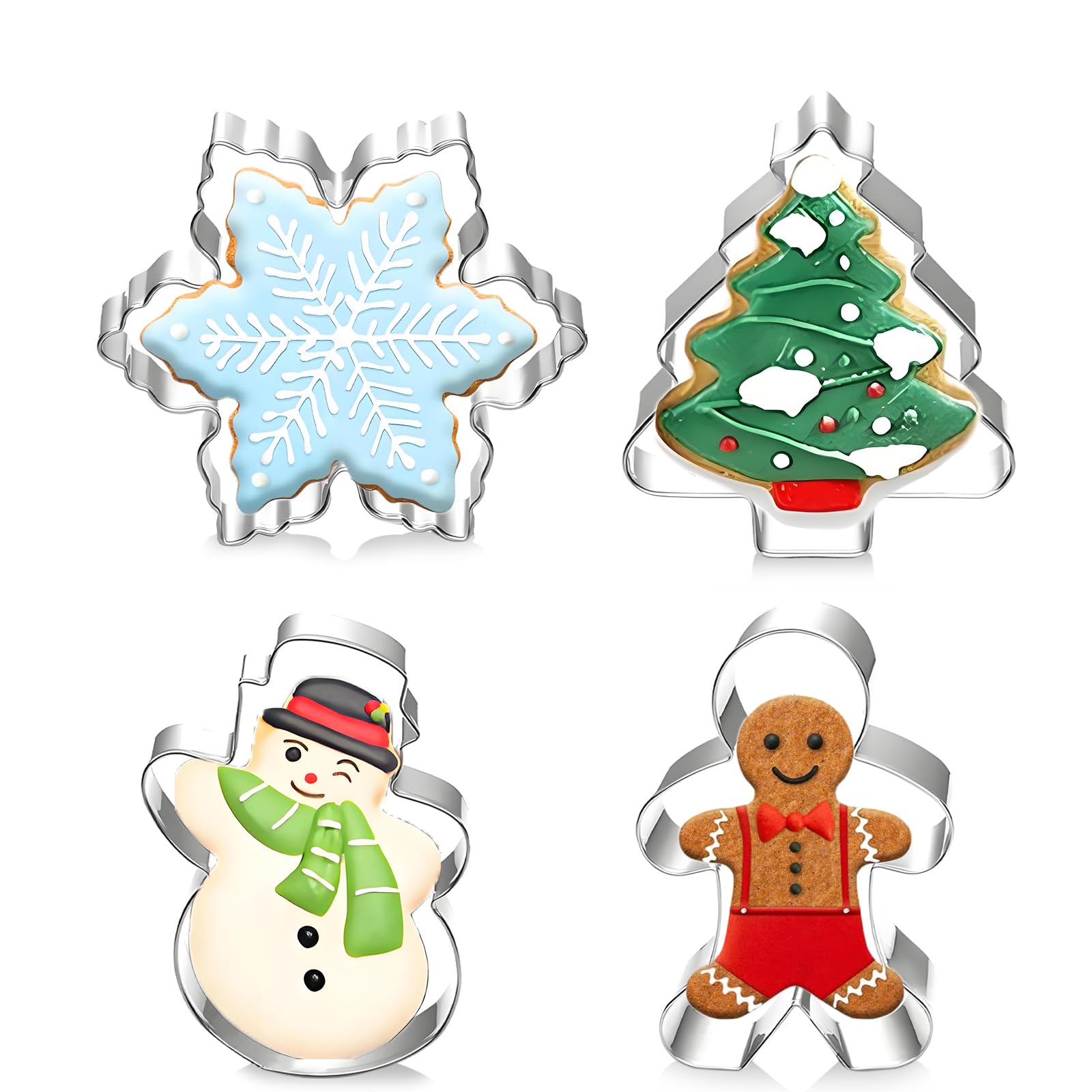 Snapklik.com : Large Christmas Cookie Cutters, 4" Cookie Cutter Set