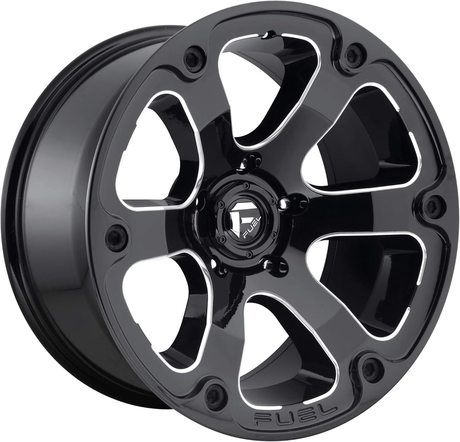 Amazon.com: FUEL Beast NBL-Gloss BLK MIL Wheel with Painted (18 x 10.5 ...